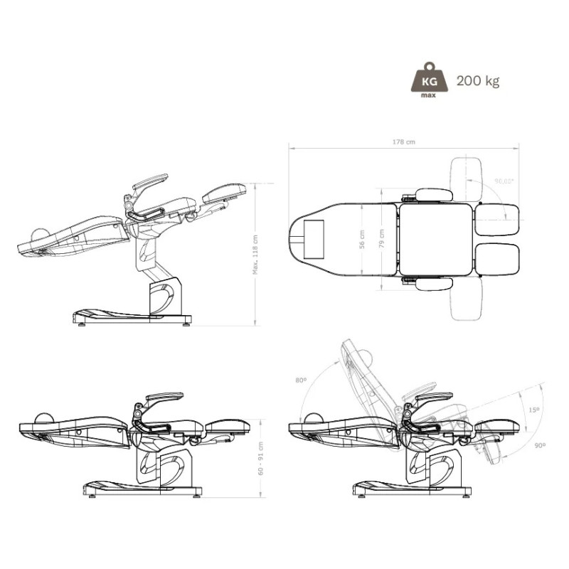 Electric podiatry chair Deneb (3 motors) | Official distributor of ...
